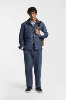BOSS Tapered-Fit Stretch-Cotton Twill Trousers